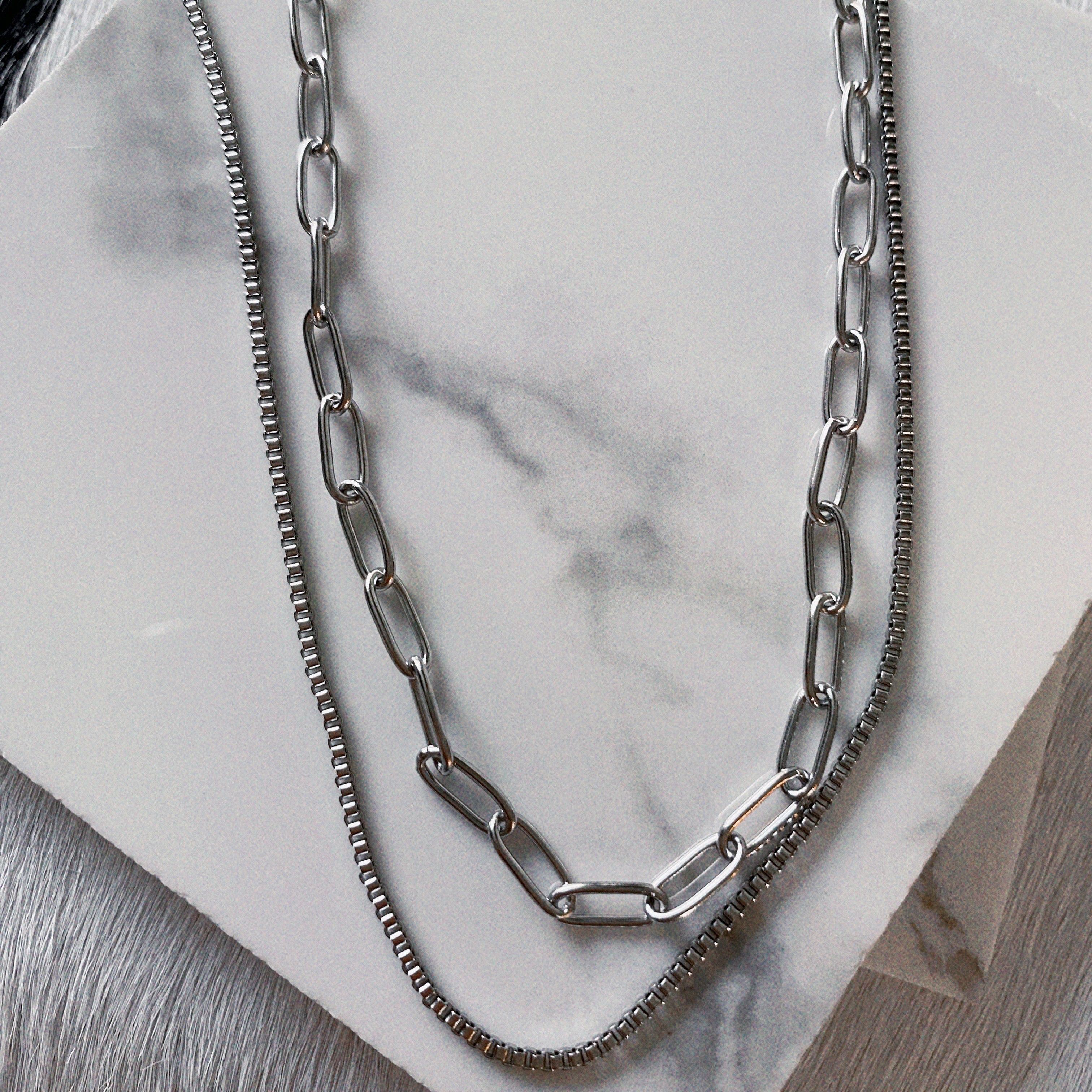 Piper Two Piece Paper Clip Chain Layered Necklace – KISMET SHOWROOM