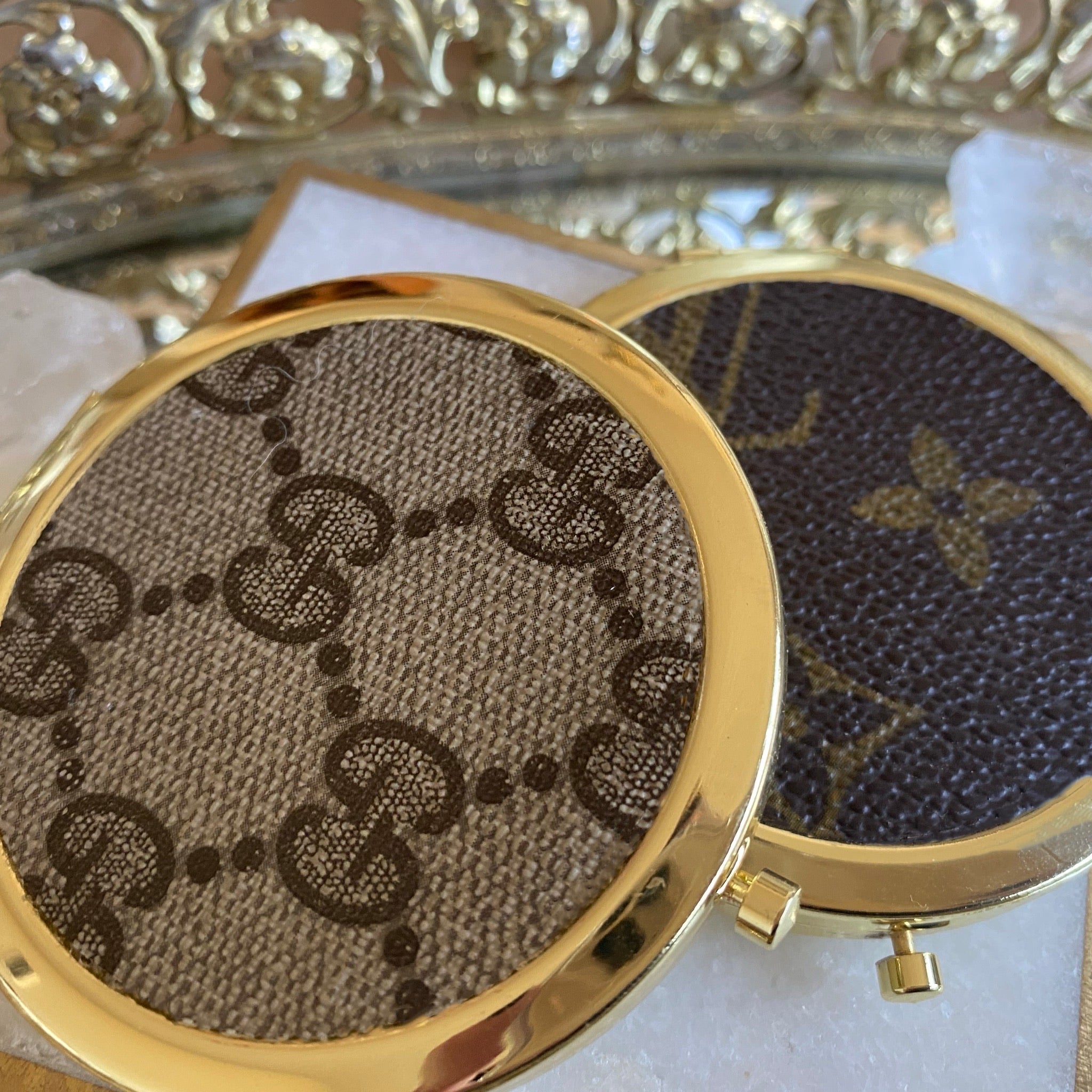 Upcycled LV + GG Compact Mirrors – KISMET SHOWROOM