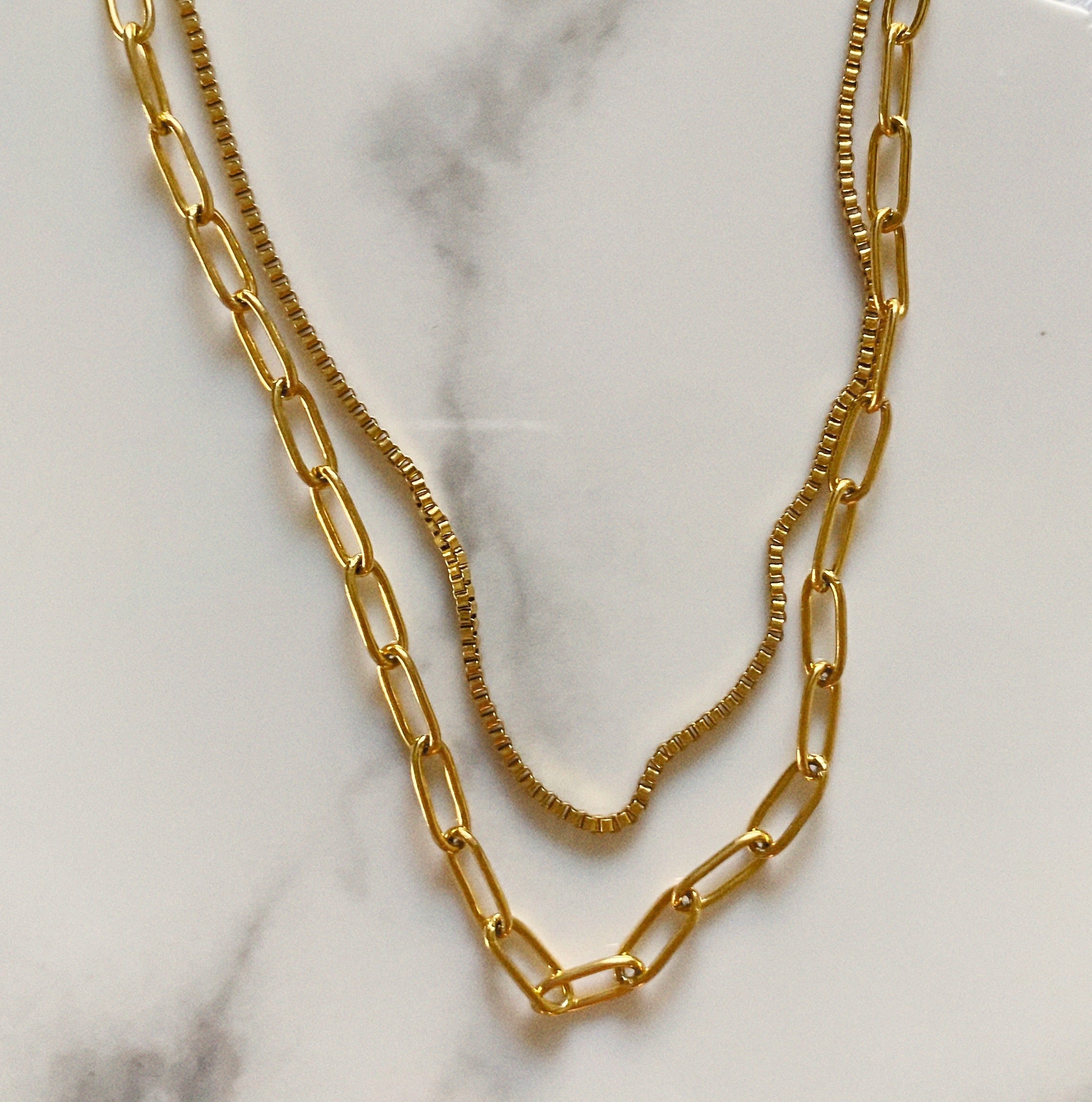 Piper Two Piece Paper Clip Chain Layered Necklace – KISMET SHOWROOM